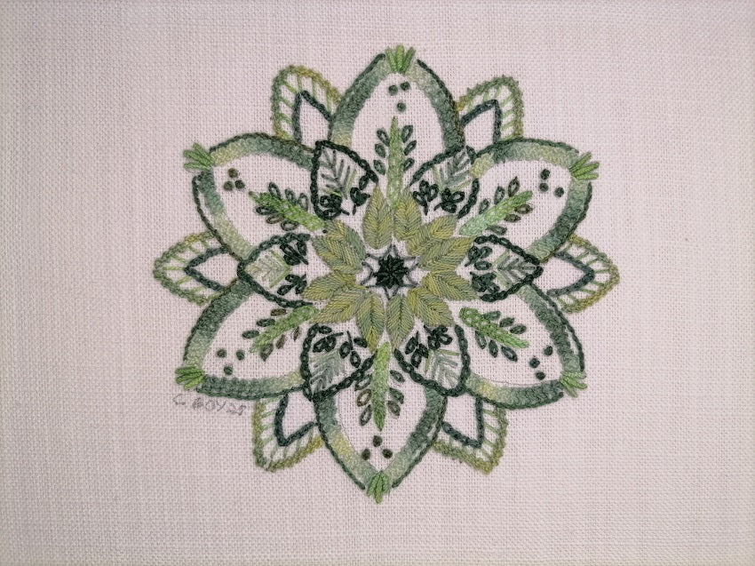 Green Mandala - Hand Embroidery Kit - House Of Embroidery – Boutique SMT
