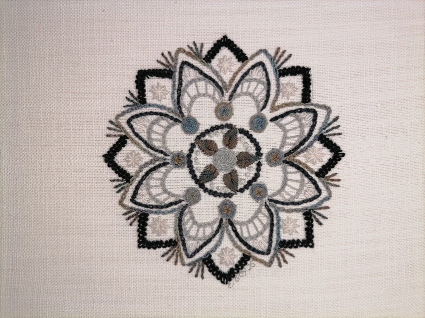 Lady Grey Mandala - Hand Embroidery Kit - House Of Embroidery ...