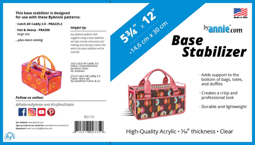 ByAnnie Base Stabilizer - 5 3/4" x 12" BS110 – Boutique SMT